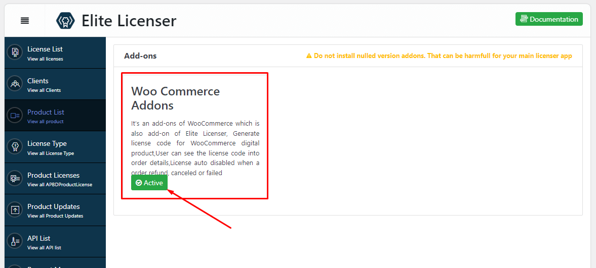 Add-ons - Elite Licenser