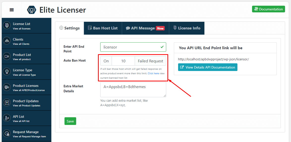 Settings - Elite Licenser