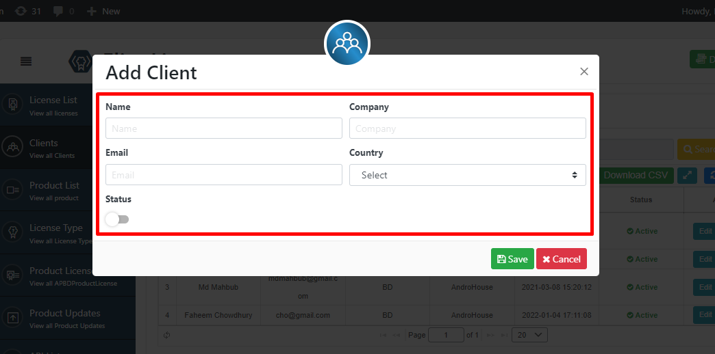 Add Client - Elite Licenser