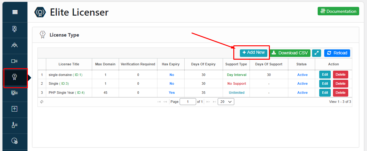 Add License Type - Elite Licenser