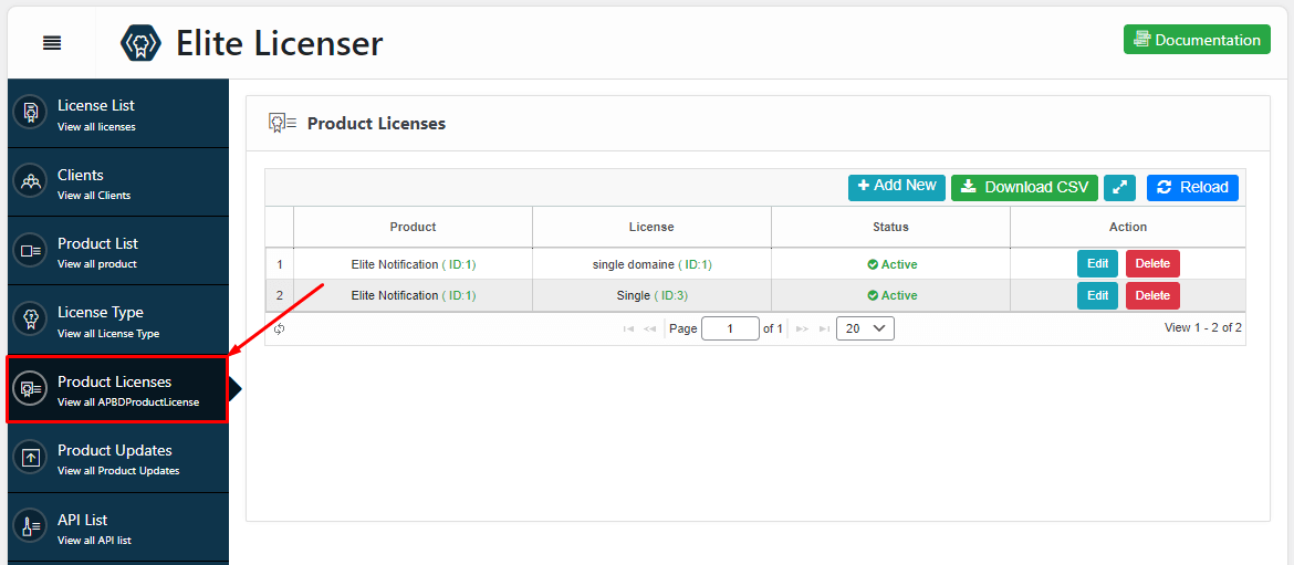 Product Licenses - Elite Licenser